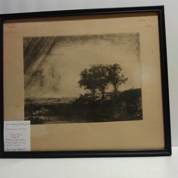 Rembrandt lithograph | Art | The Three Trees Lithograph After Original ...